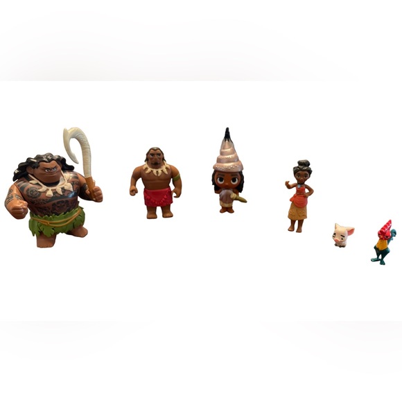 Disney | Toys | Set Of 6 Disneys Moana Mini Figures | Poshmark
